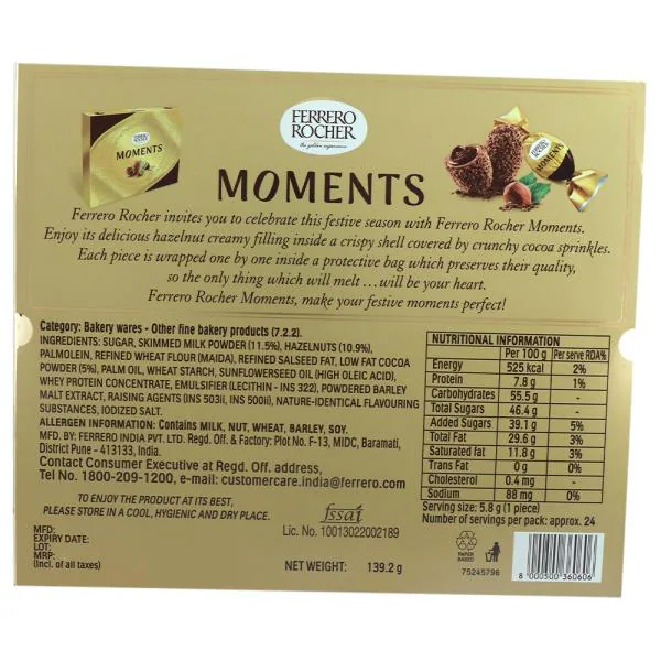Ferrero Rocher Moments 139.2 g - JioMart