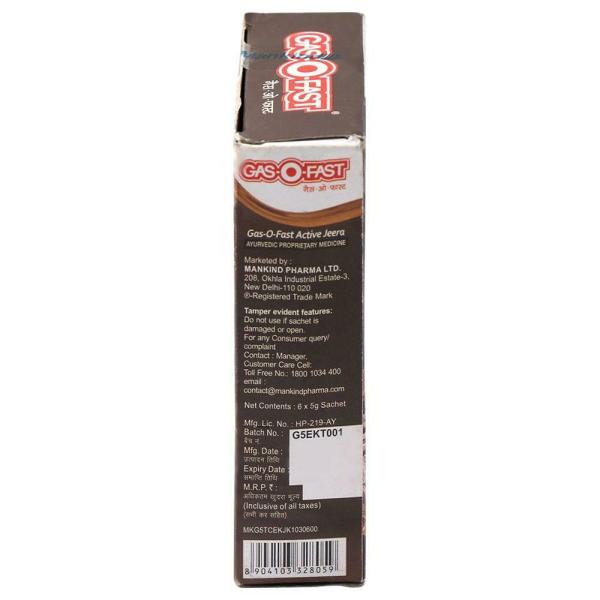 Mankind Gas-O-Fast Active Jeera 5 g (Pack of 6) - JioMart