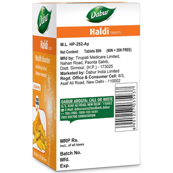 Dabur Haldi 80 Tablets - JioMart