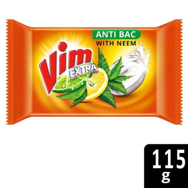 Vim Extra Anti Bac Neem Dishwash Bar 115 g - JioMart