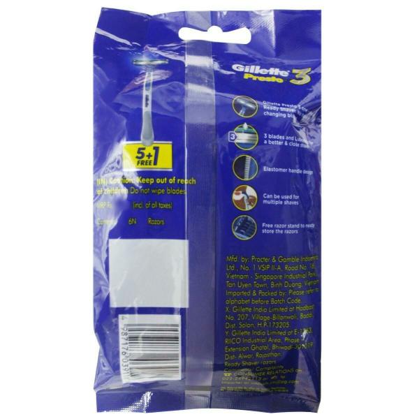 Gillette Presto 3 Blade Razor (Buy 5 Get 1 Free) - JioMart