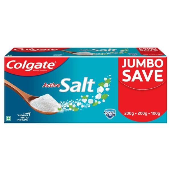 Colgate Active Salt Anticavity Toothpaste (200 + 200 + 100) g - JioMart