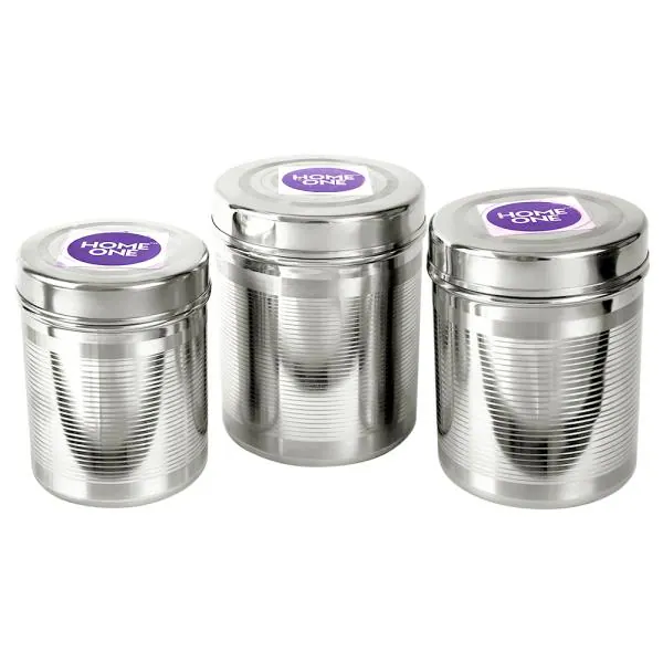 Home One Stainless Steel Deep Dabba (Set of 3) (No. 101112) - JioMart