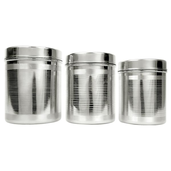 Home One Stainless Steel Deep Dabba (Set of 3) (No. 101112) - JioMart