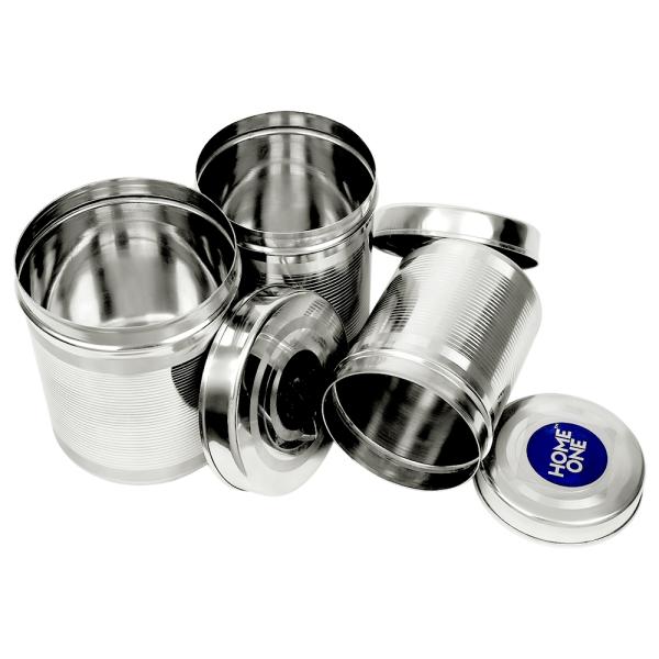 Home One Stainless Steel Deep Dabba (Set of 3) (No. 101112) - JioMart