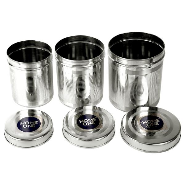 Home One Stainless Steel Deep Dabba (Set of 3) (No. 101112) - JioMart