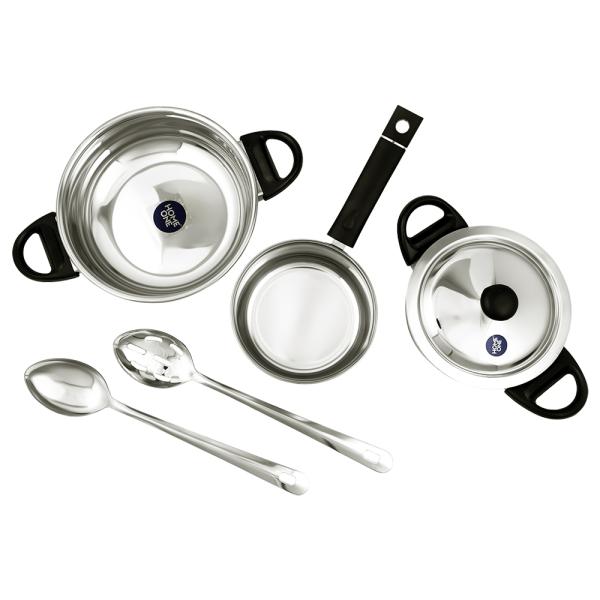Home One Stainless Steel Cookware Set (6 pcs) - JioMart