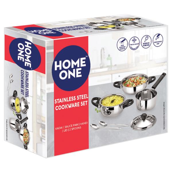 Home One Stainless Steel Cookware Set (6 pcs) - JioMart