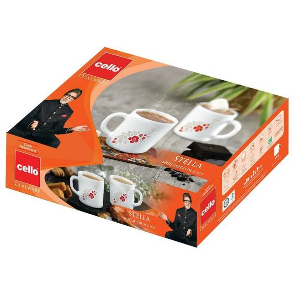 Cello Stella Assorted Opalware Mug 100 ml (Set of 6) - JioMart