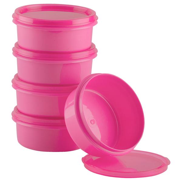 Home One Keeper Pink Plastic Container 210 ml (Set of 5) - JioMart