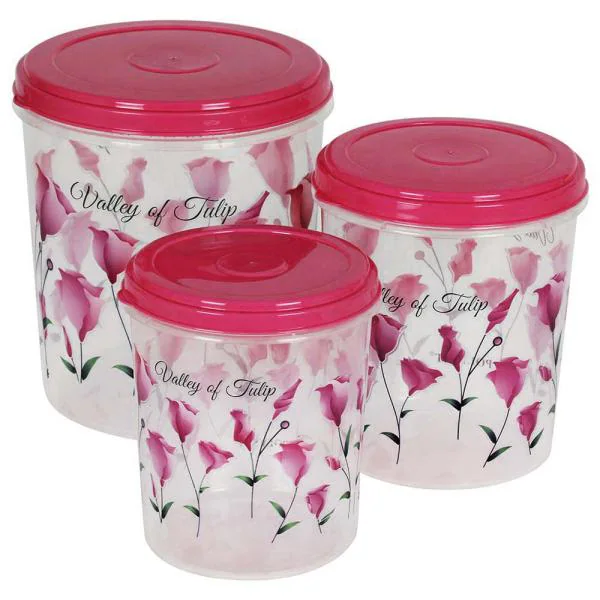 Home One Star Pink Plastic Container 1+ 2+ 4 L (Set of 3) - JioMart