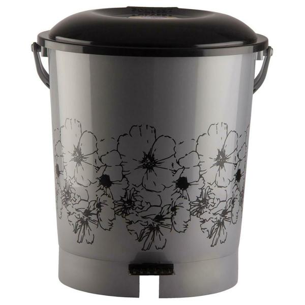 HomeOne Super Silver Plastic Dustbin with Lid 12 L - JioMart