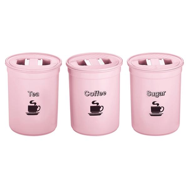 Home One Airseal Pink Plastic Container 840 ml (Set of 3) - JioMart
