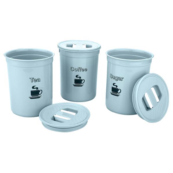 Home One Airseal Blue Tea, Coffee & Sugar Container 850 ml (Set of 3 ...