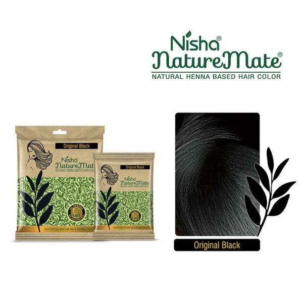 Nisha Nature Mate Heena Based Hair Color, Original Black 30 g - JioMart