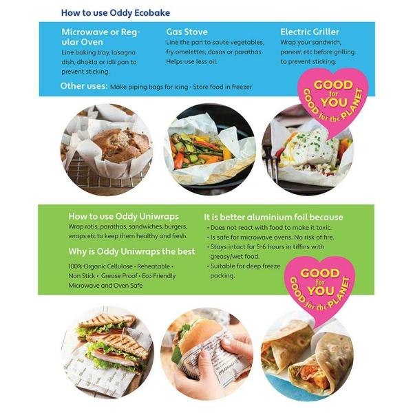 Oddy Uniwraps Paper Foil 5 m + Ecobake Parchment Paper 20 m - JioMart