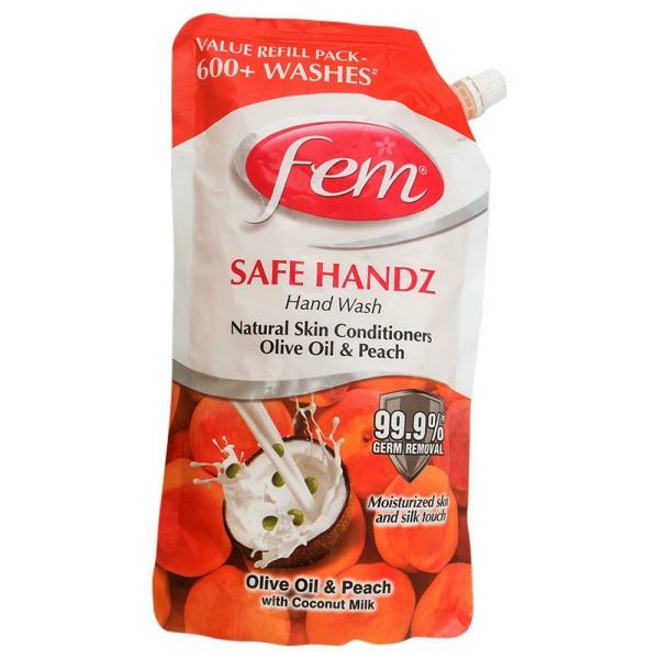 Fem Safe Handz Olive Oil & Peach Hand Wash 750 ml - JioMart