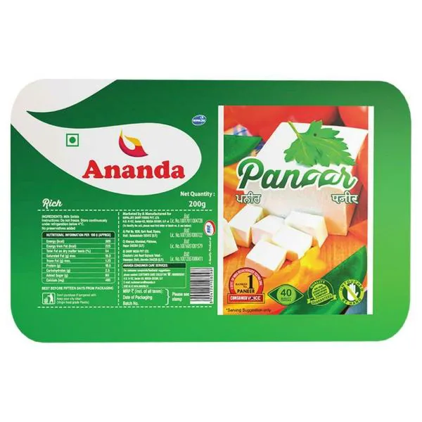 Ananda Rich Paneer 200 g (Pack) - JioMart