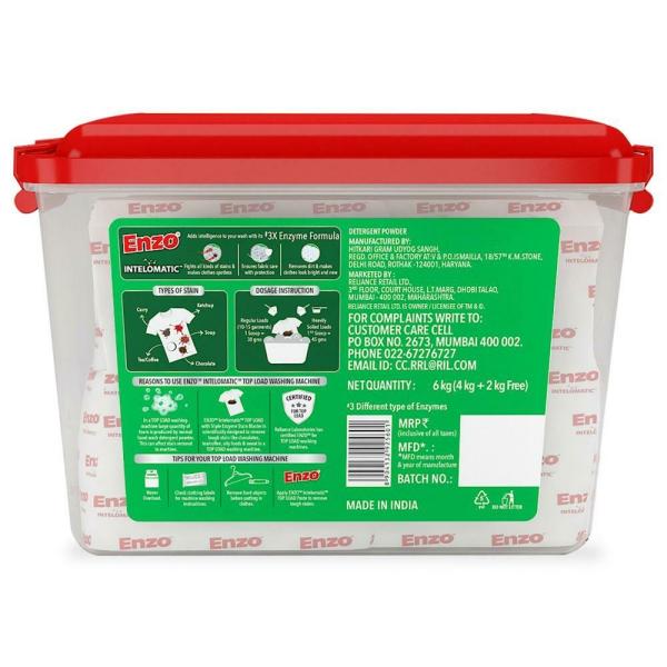 Enzo Intelomatic Top Load Detergent Powder 4 kg (Get 2 kg Free) - JioMart