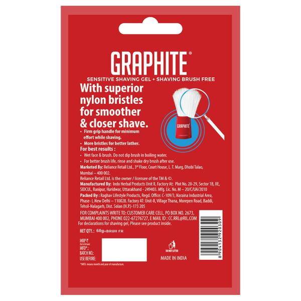 Graphite Extra Moisture Sensitive Shaving Gel 60 g (Free Shaving Brush ...