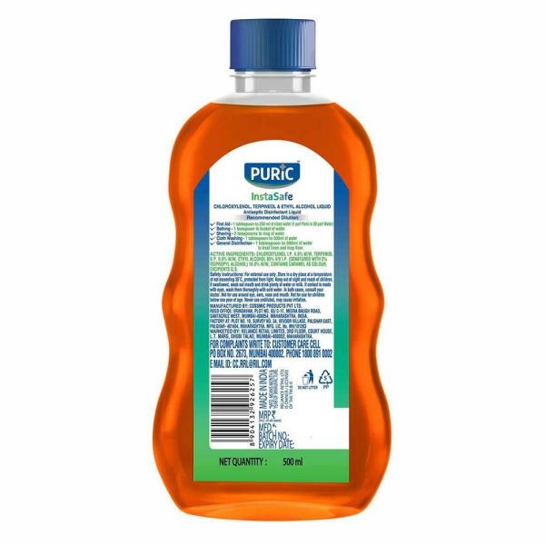 Puric Instasafe Antiseptic Disinfectant Liquid 500 ml - JioMart