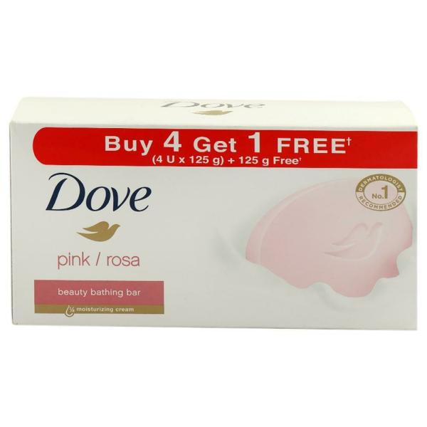 Dove Pink (Rosa) Beauty Bathing Bar 125 G (Buy 4 Get 1 Free) - JioMart