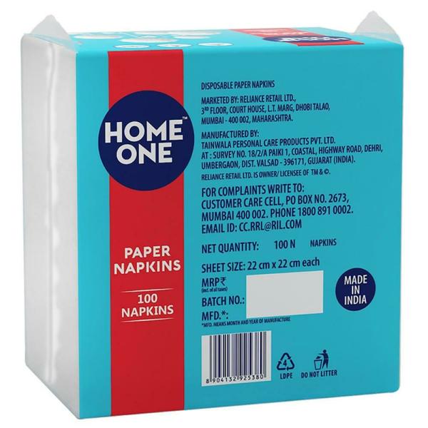 Home One Paper Napkins 22 x 22 cms 100 pcs - JioMart