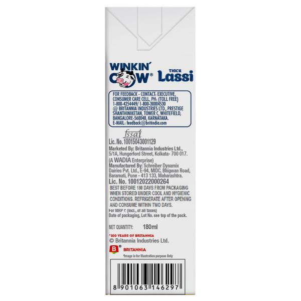 Britannia Winkin Cow Mango Thick Lassi 180 ml (Tetra Pak) - JioMart