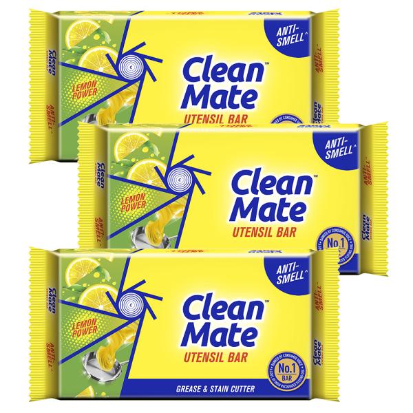 CleanMate Lemon Power Utensil Dishwash Bar 200 g (Pack of 3) - JioMart