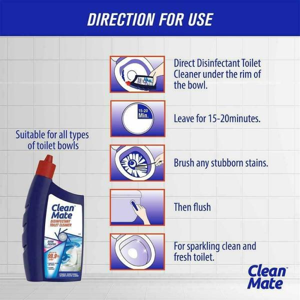 CleanMate Disinfectant Toilet Cleaner 1 L (Buy 2 Get 1 Free) - JioMart