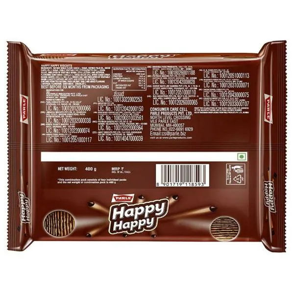 Parle Happy Happy Choco-Chip Cookies 400 g - JioMart