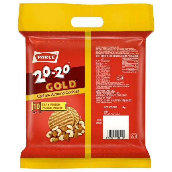 Parle 20-20 Gold Cashew Almond Cookies 1 kg - JioMart