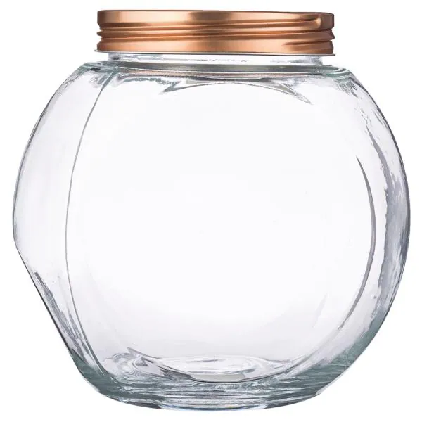 Soogo Creative Round Glass Storage Jar with Bronze Lid 2.15 L (SJS680 ...