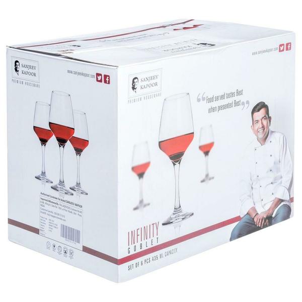 Sanjeev Kapoor Infinity Goblet Glass (6 pcs) 435 ml (SKB1001) - JioMart