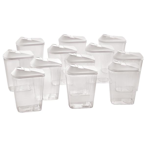 Steelo Skiper Transparent Plastic Container with White Cap 1.5 L (12 ...