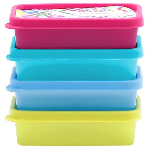 Mastercook Multicolour Rectangular Plastic Container 100 ml (4 pcs ...