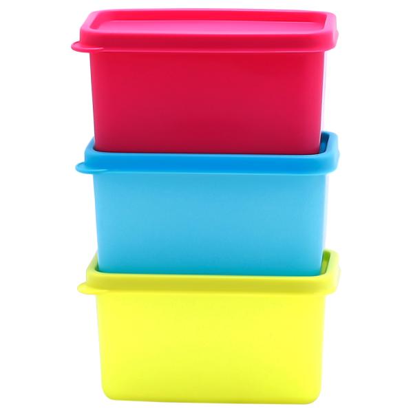 Mastercook Multicolour Rectangular Plastic Container 250 ml (3 pcs ...