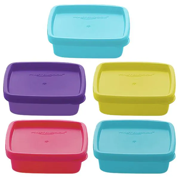 Mastercook Multicolour Square Plastic Container 75 ml (5 pcs) (PP241 ...