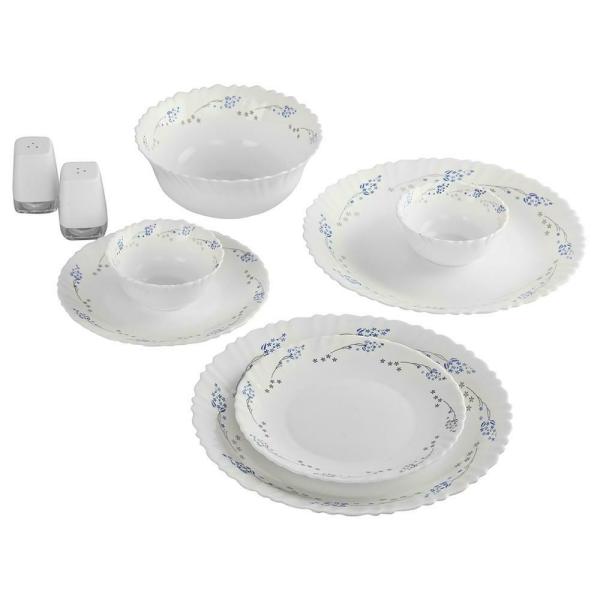 Cello Dazzle Blue Spring Opalware Dinner Set 22 pcs - JioMart