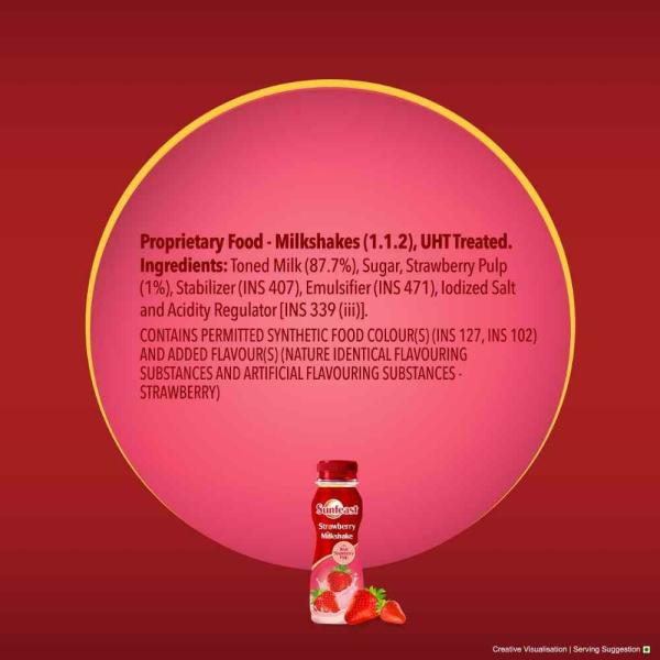 Sunfeast Strawberry Milkshake 180 ml (Bottle) - JioMart