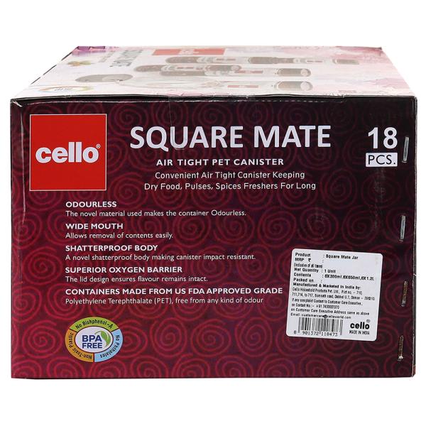 Cello Square Mate Plastic Container Set (18 pcs) - JioMart