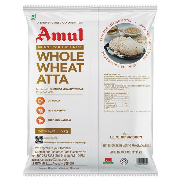 Amul Whole Wheat Atta 5 kg - JioMart