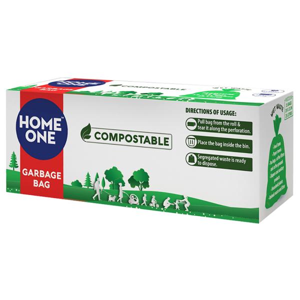 Home One Green Compostable Garbage Bags 19x21 inch (15 pcs) - JioMart
