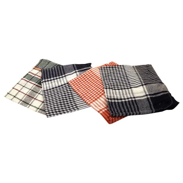 Home One Assorted Cotton Checkered Kitchen Duster (Pack of 4) - JioMart
