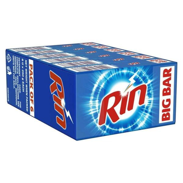 Rin Detergent Bar 250 g (Pack of 6) - JioMart