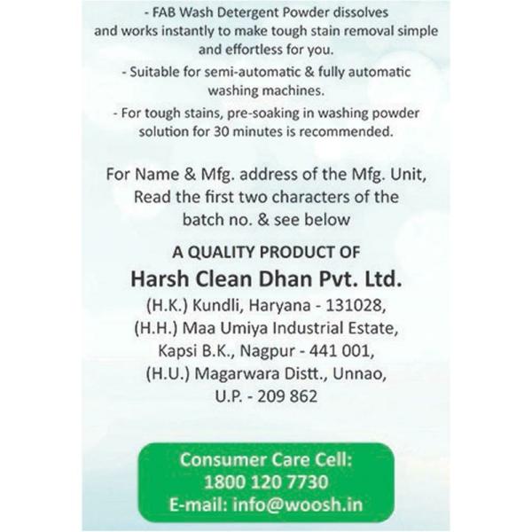 Woosh Fab Wash Detergent Powder 1 kg - JioMart