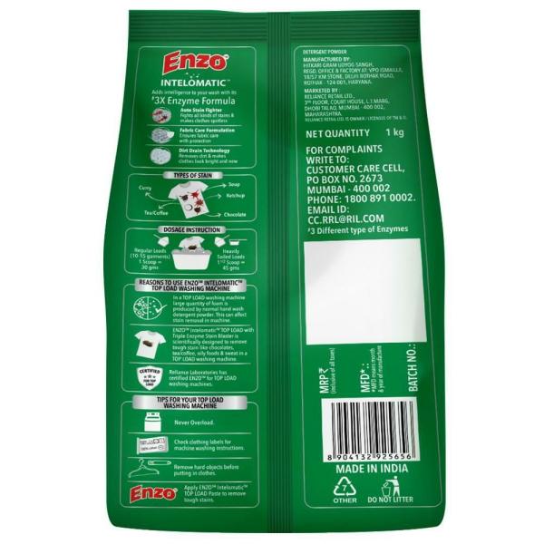Enzo Intelomatic Top Load Detergent Powder 1 kg - JioMart
