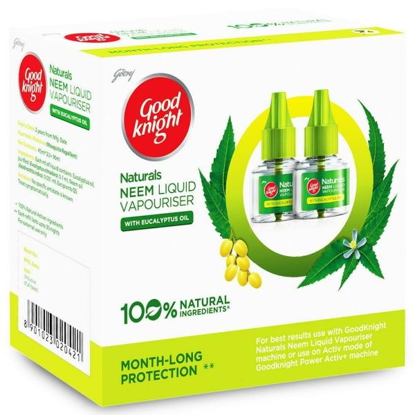 Good Knight Naturals Neem Mosquito Repellent Refill 45 ml (Pack of 2 ...