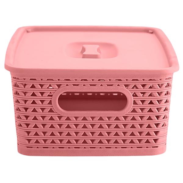 Selvel Euro Pink Plastic Basket 4.5 L with Lid (No.3) - JioMart
