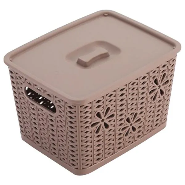 Selvel Dollar Brown Plastic Basket with Lid 8.5 L - JioMart